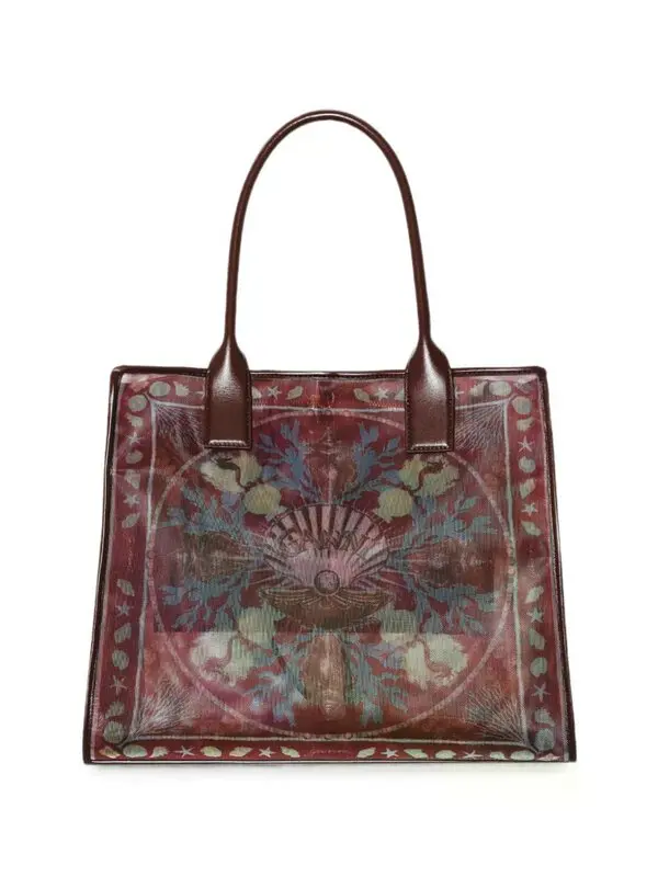 GANNI Graphic-print Mesh Tote Bag