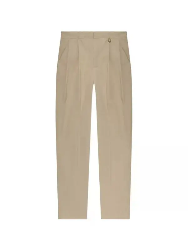 Casablanca Pleated Logo-plaque Wide-leg Trousers - Neutrals