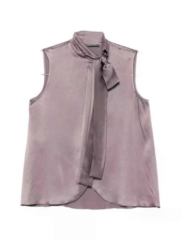 Alberta Ferretti Tie-neck Sleeveless Shirt