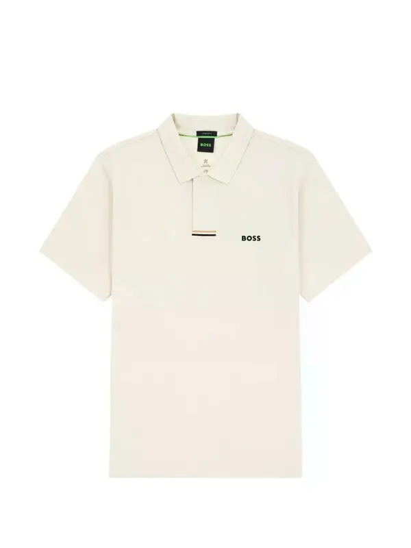 Hugo Boss Logo-print Short-sleeve Polo Shirt - Neutrals