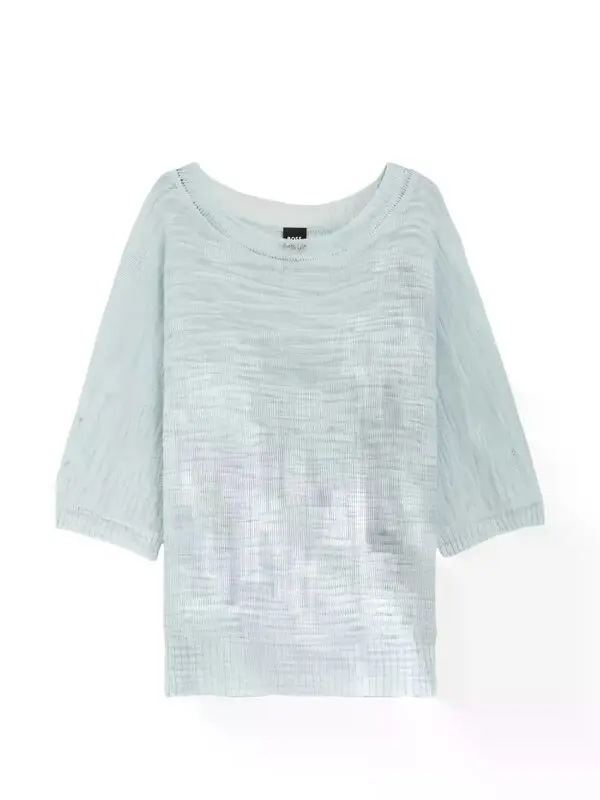 BOSS Fine-knit Three-quarter-sleeve Sweater - Blue