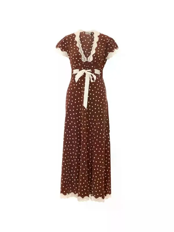 Rixo Marlice Polka-dot Silk Maxi Dress