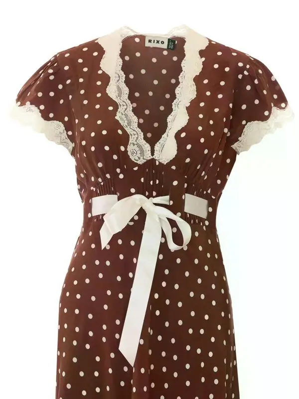 Rixo Marlice Polka-dot Silk Maxi Dress