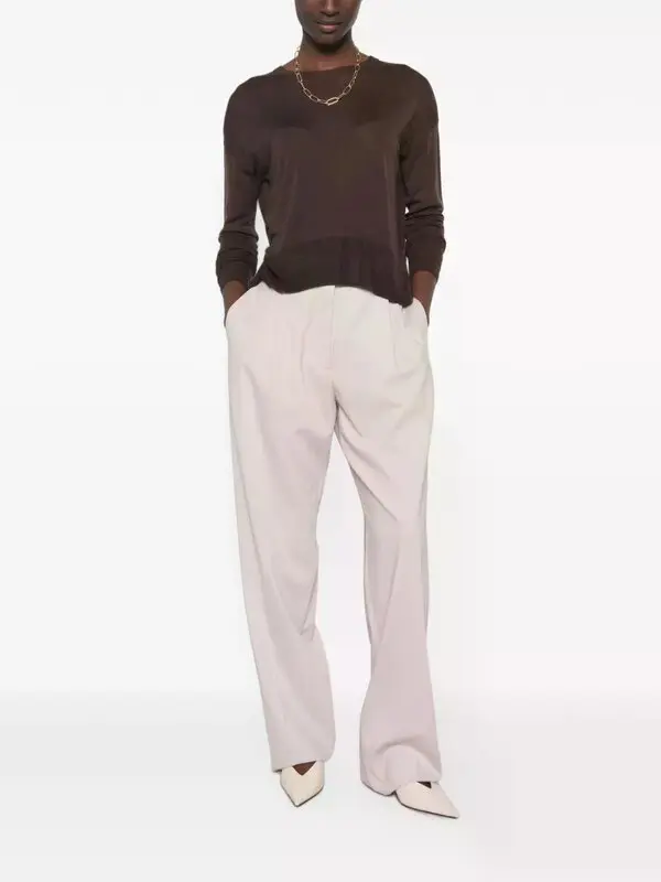 Liviana Conti Pleated Straight-leg Trousers - Neutrals