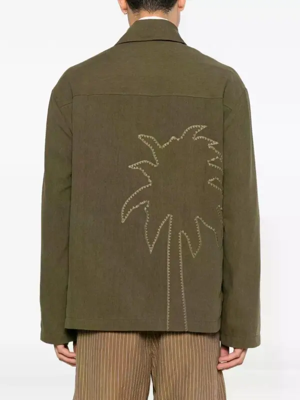 Commas Palm-embroidered Patch-pocket Overshirt