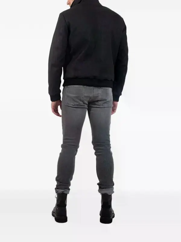 POCHE PARIS Shearling Collar Bomber Jacket