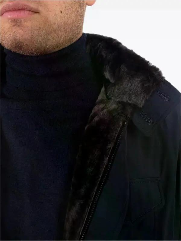 POCHE PARIS Faux-fur Trim Jacket