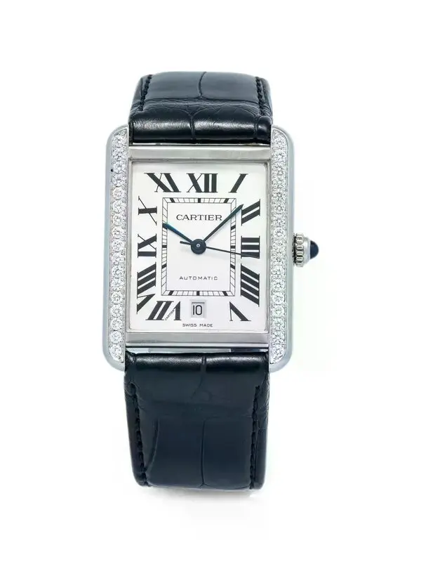 Cartier Tank Solo Diamond Bezel Watch - White