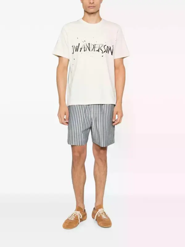 JW Anderson Circular T-shirt In Ecru - Neutrals