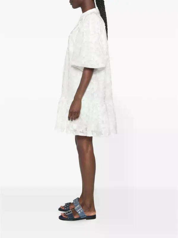 PAPER LACE Floral Pattern Mini Shirt Dress