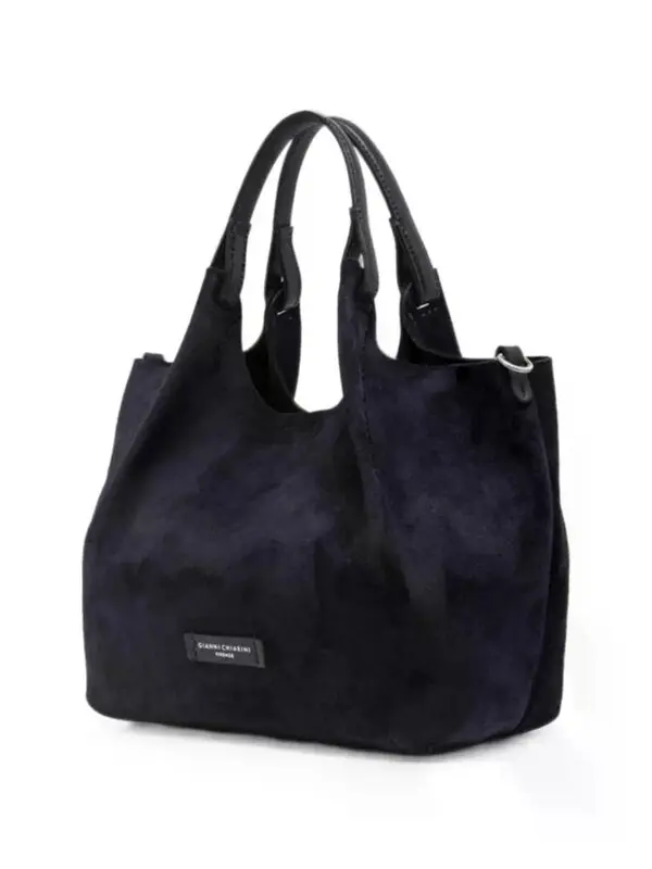 GIANNI CHIARINI Dua Suede Logo-plaque Tote Bag