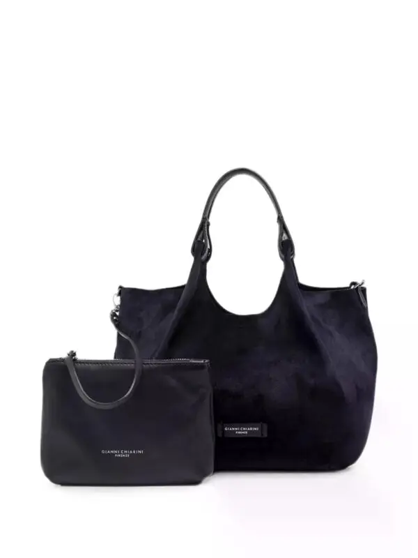 GIANNI CHIARINI Dua Suede Logo-plaque Tote Bag