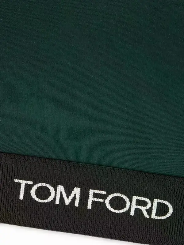 TOM FORD Logo-waistband Sports Bra - Green