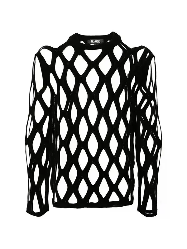 Comme Des Garçons Open-knit Long-sleeve Sweater - Black