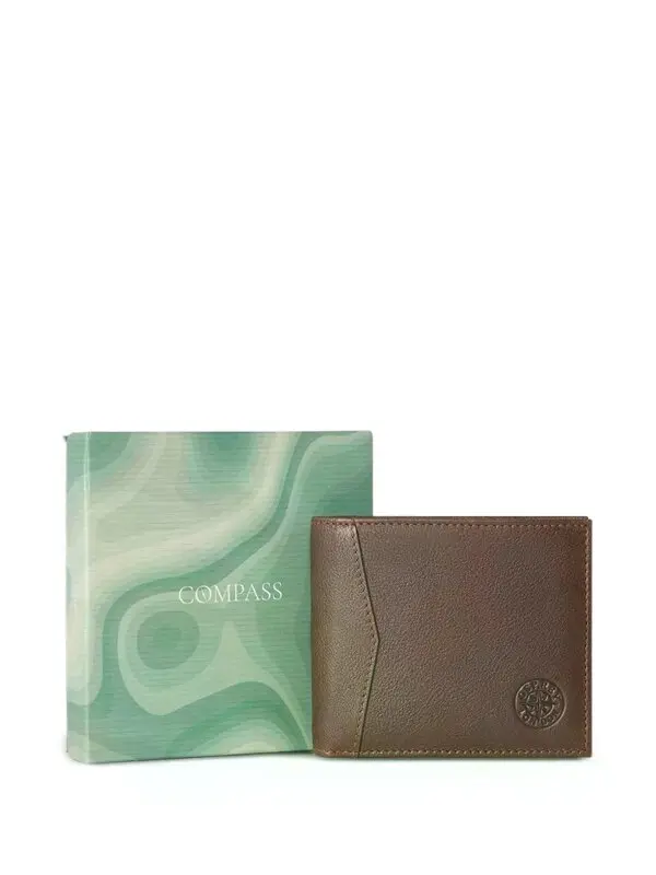 OSPREY Compass Debossed-logo Leather Wallet - Brown