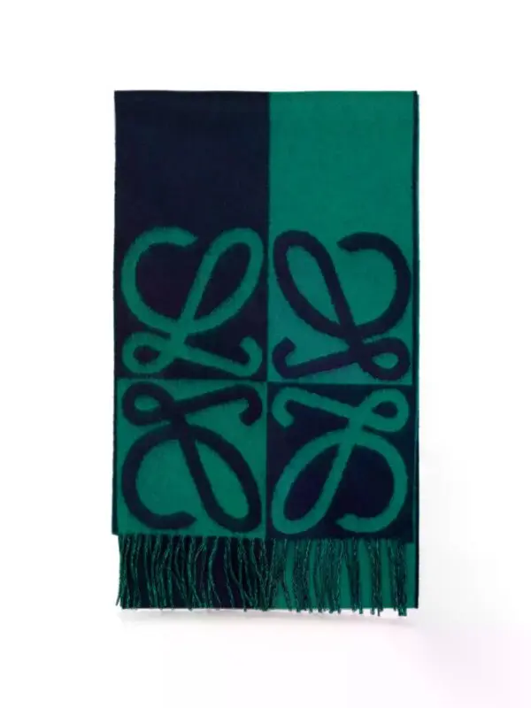 Loewe Anagram-detail Fringed-hem Scarf