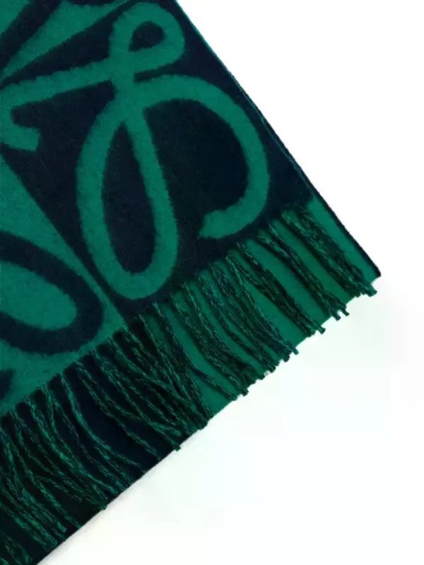 Loewe Anagram-detail Fringed-hem Scarf