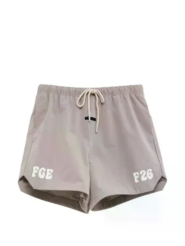 Fear Of God Logo-print Drawstring-waist Shorts - Grey