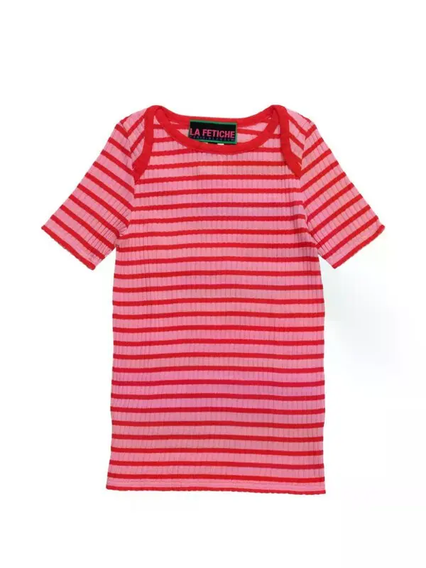 LA FETICHE Striped Ribbed Top
