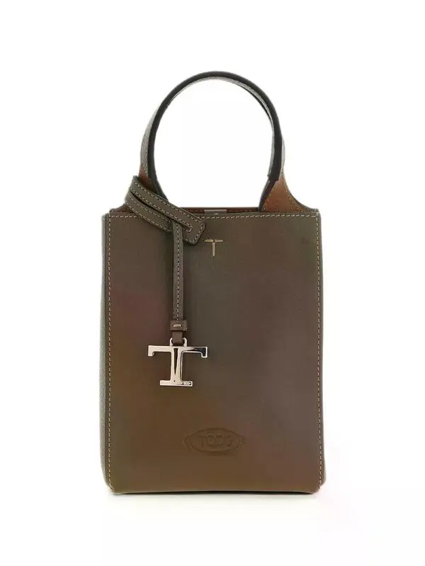 TOD'S T Timeless Hammered Leather Tote Bag