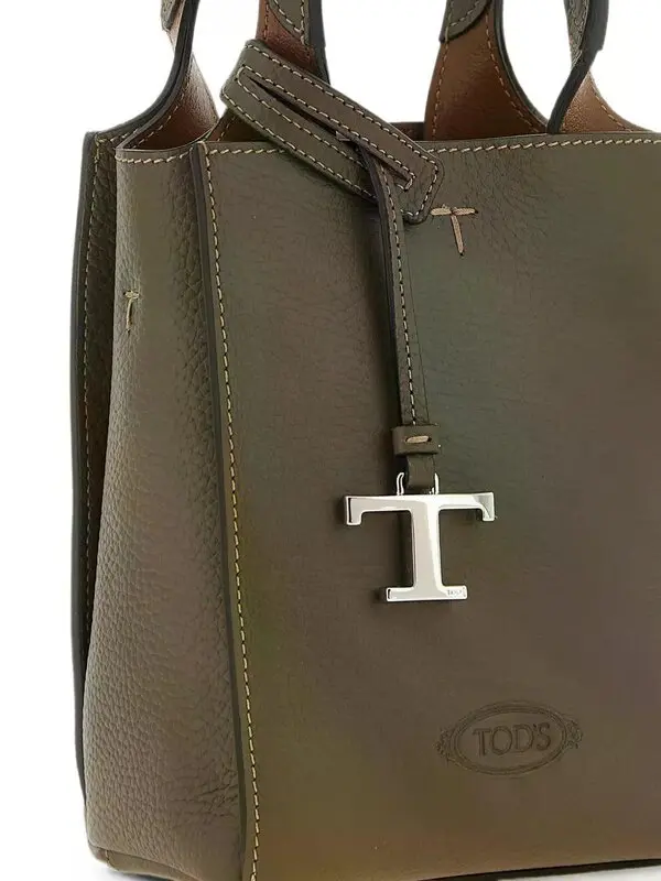 TOD'S T Timeless Hammered Leather Tote Bag
