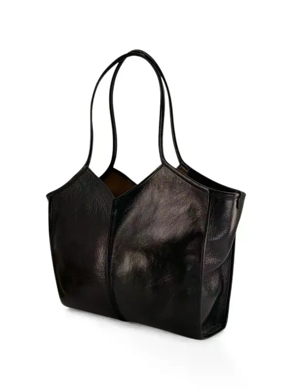 Hereu Calella Distressed Leather Tote Bag - Black