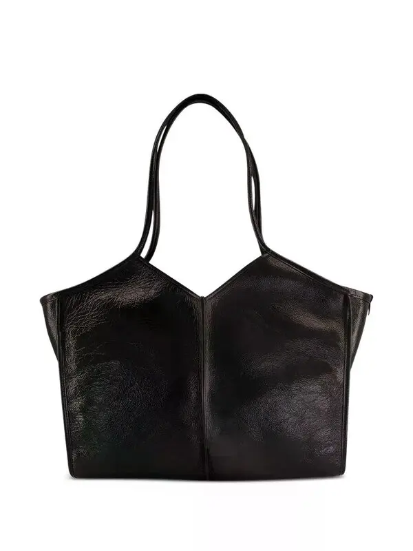 Hereu Calella Distressed Leather Tote Bag - Black