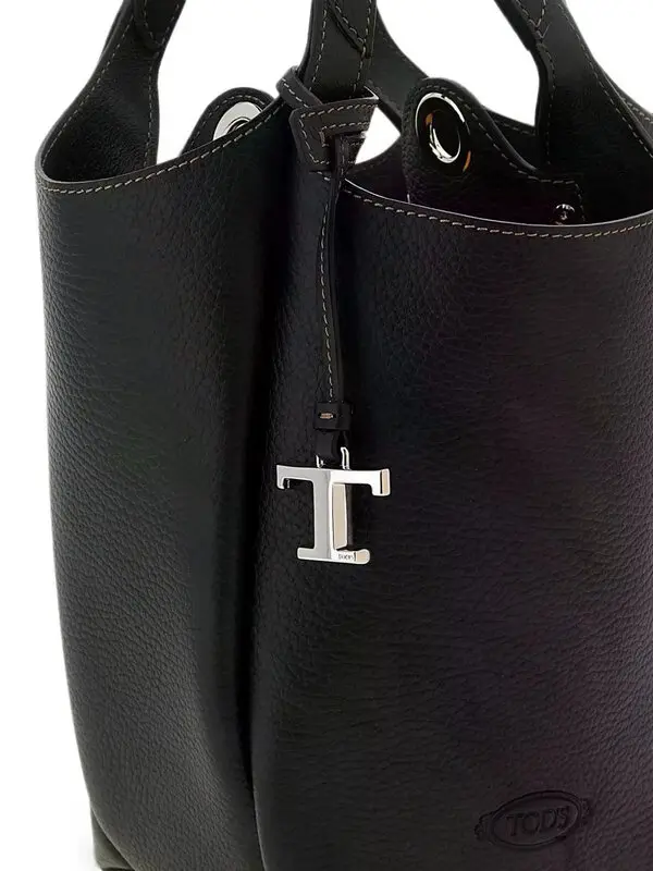 TOD'S T Timeless Hammered Leather Bucket Bag