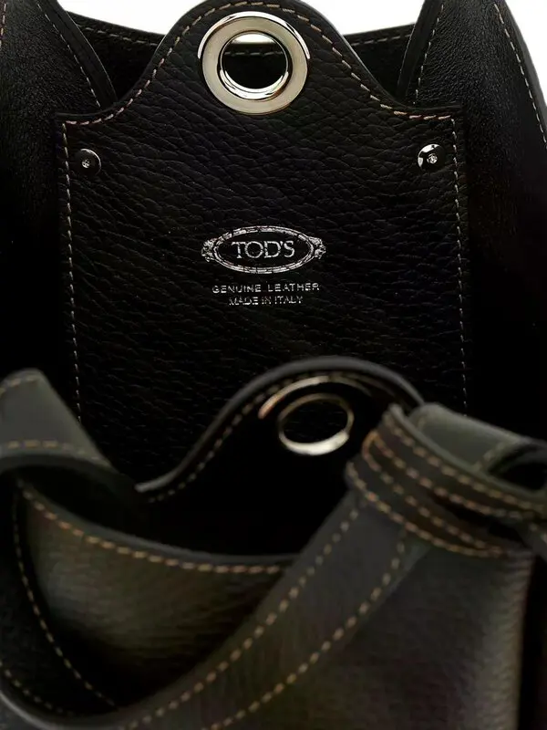 TOD'S T Timeless Hammered Leather Bucket Bag