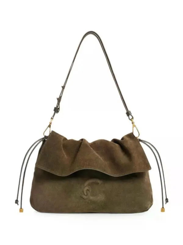 COCCINELLE Small Lidia Suede Logo-embossed Shoulder Bag