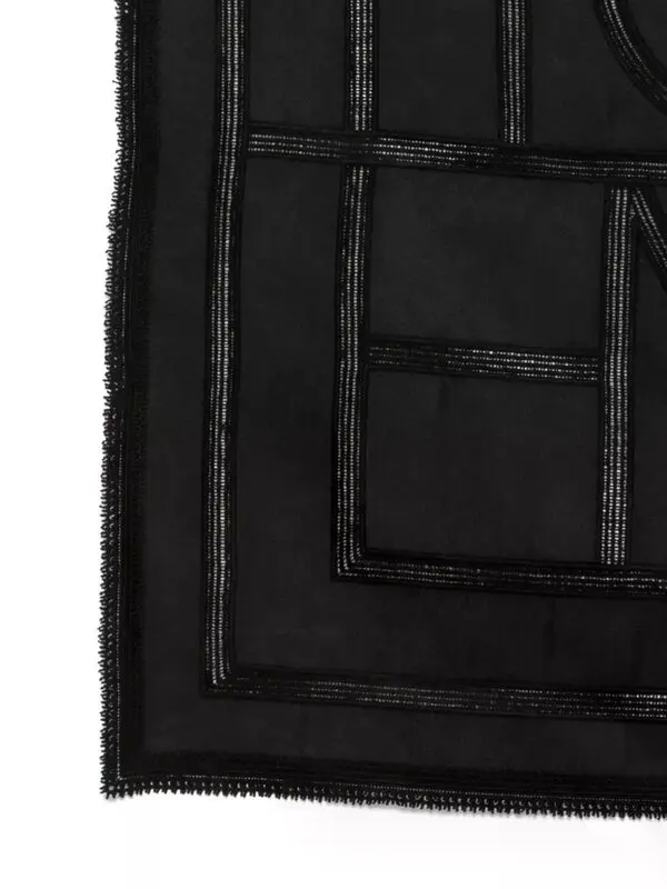 TOTEME Monogram Crochet Silk Scarf