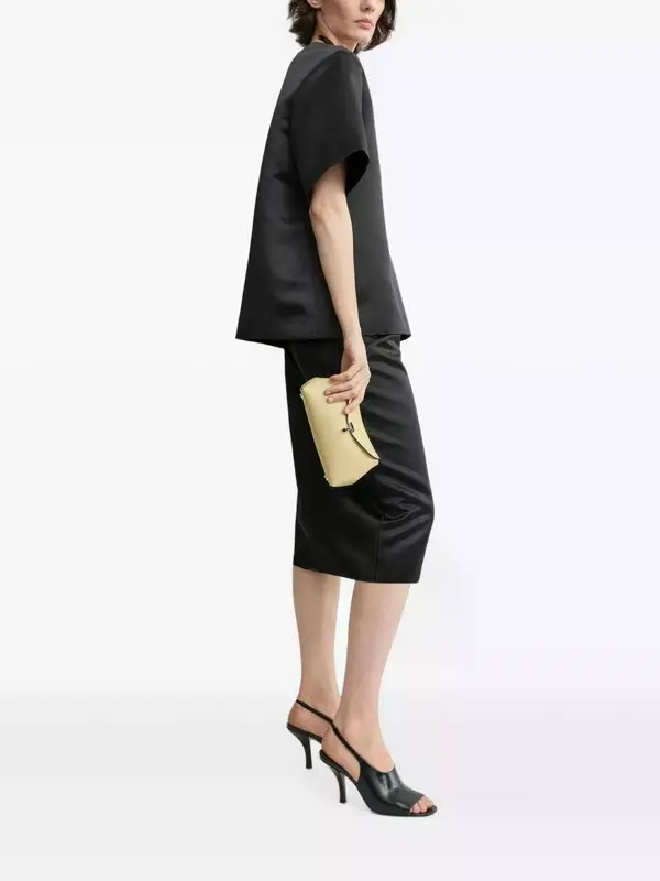 TOTEME Mini Leather Clutch Bag With T-lock Fastening - Neutrals