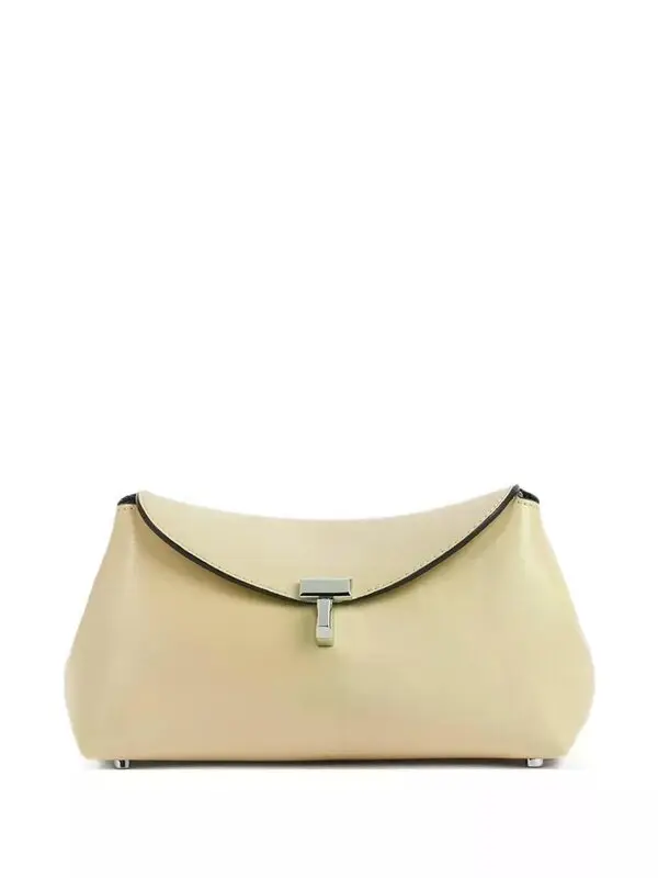 TOTEME Mini Leather Clutch Bag With T-lock Fastening - Neutrals