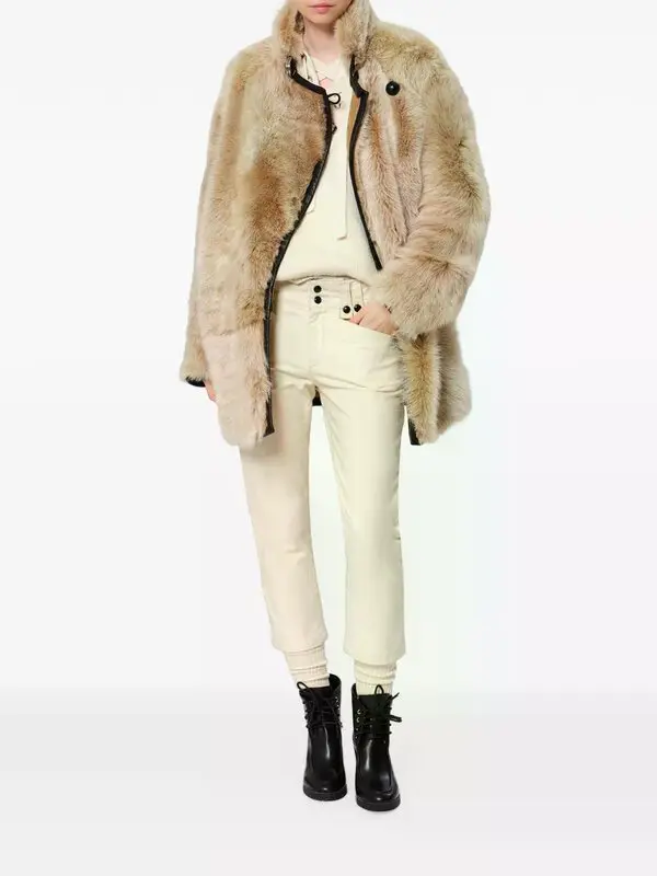 Isabel Marant Étoile Berna Twill Texture Slim Cut Button Detail Pants