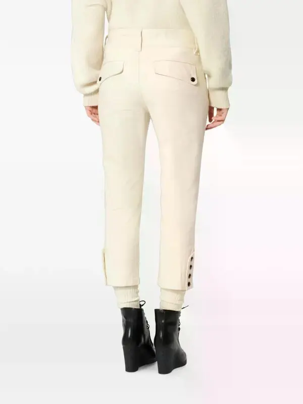 Isabel Marant Étoile Berna Twill Texture Slim Cut Button Detail Pants
