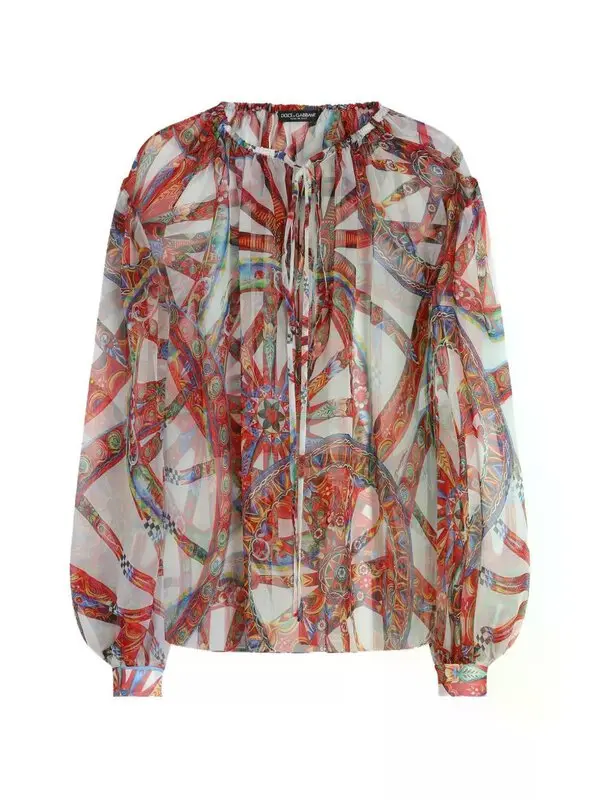 Dolce & Gabbana Carretto-print Chiffon Top