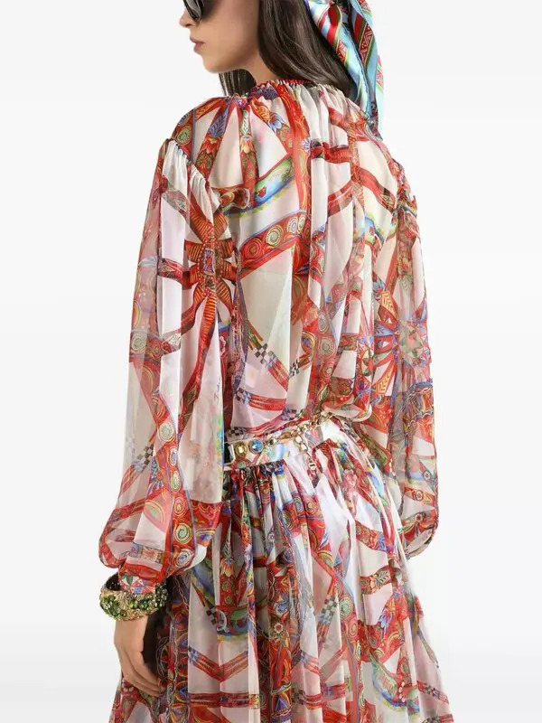 Dolce & Gabbana Carretto-print Chiffon Top