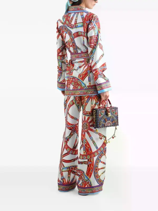 Dolce & Gabbana Carretto-print Silk Twill Vanity Trousers