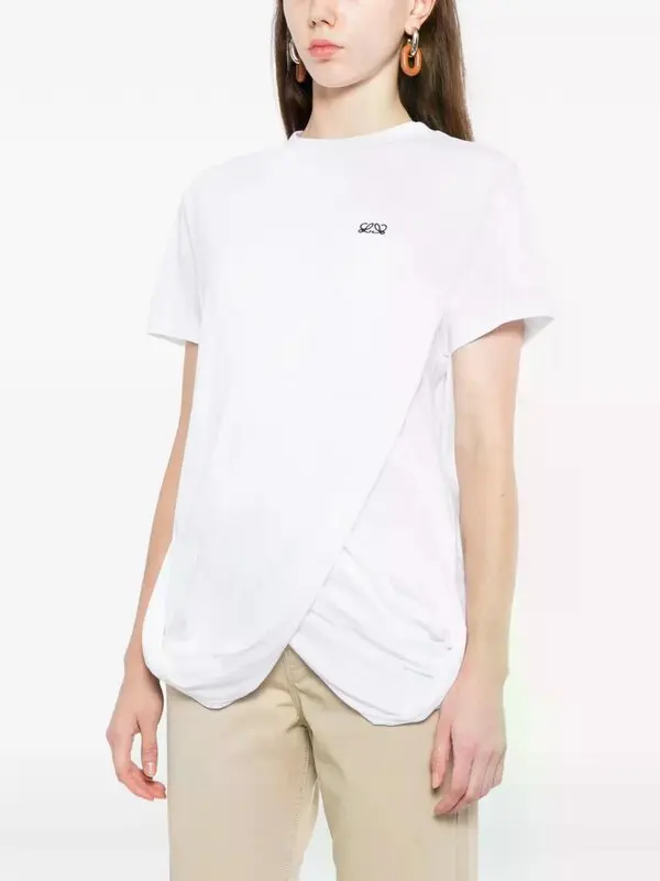 Loewe Draped T-shirt With Logo Embroidery