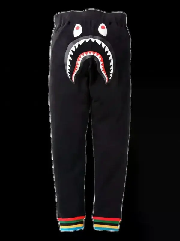 A BATHING APE Shark-print Track Pants - Black
