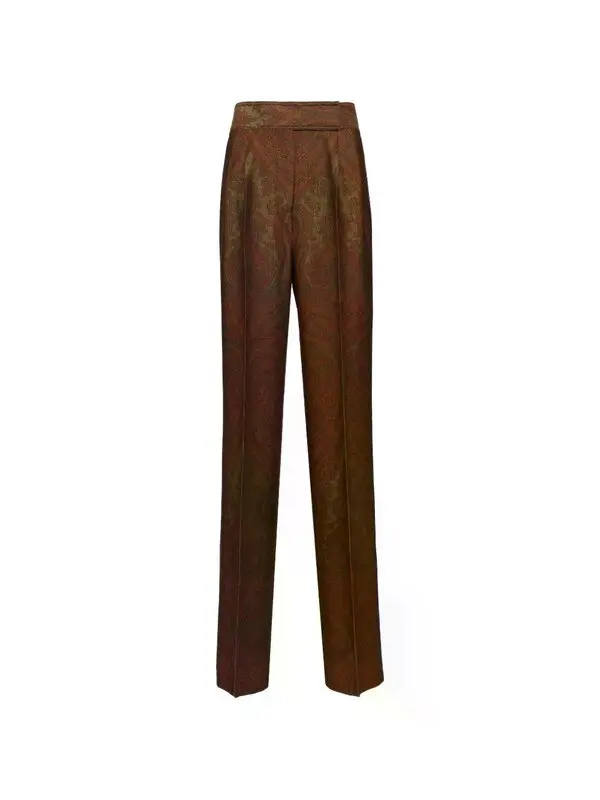 Etro Paisley-jacquard Trousers - Brown
