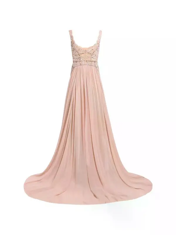 Elie Saab Embroidered Corset Maxi Gown