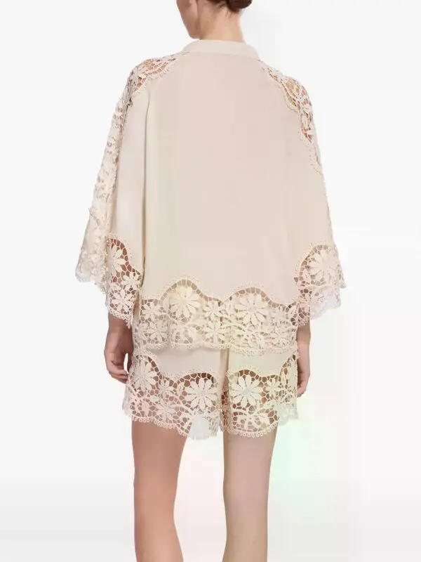 Elie Saab Macramé Silk Blouse