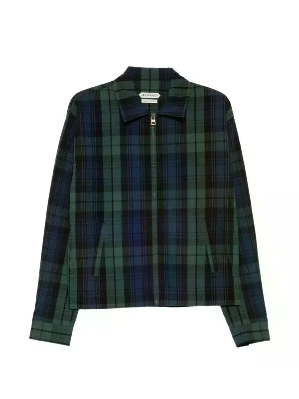 JW Anderson Plaid Zip Up Blouson - Blue