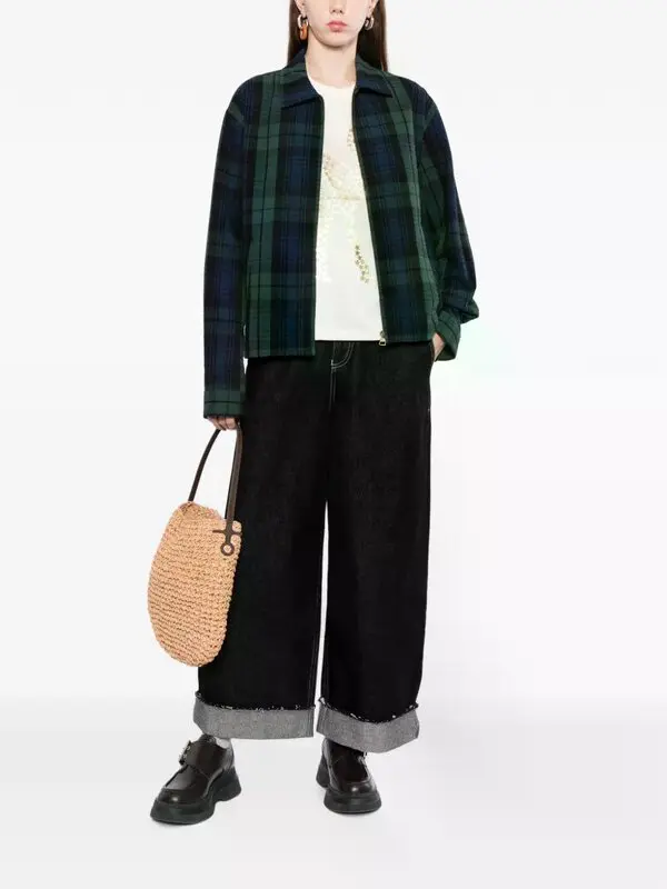 JW Anderson Plaid Zip Up Blouson - Blue