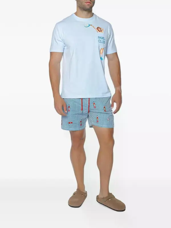 MC2 SAINT BARTH Gustavia Embroidered Striped Swim Shorts