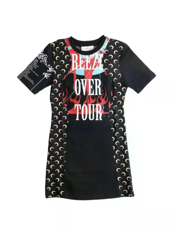 MARINE SERRE Crescent Moon Graphic-print Mini Dress
