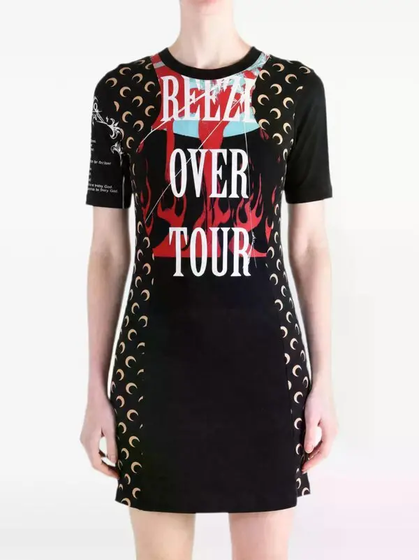 MARINE SERRE Graphic Print Mini Dress