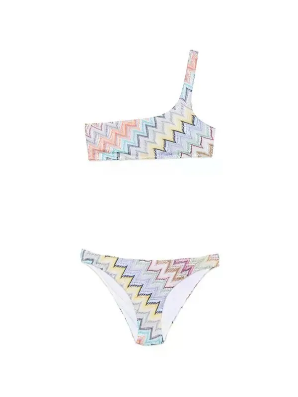 Missoni Zigzag One-shoulder Bikini - White