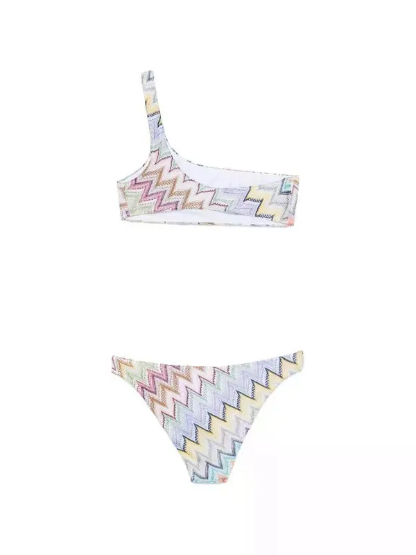 Missoni Zigzag One-shoulder Bikini - White